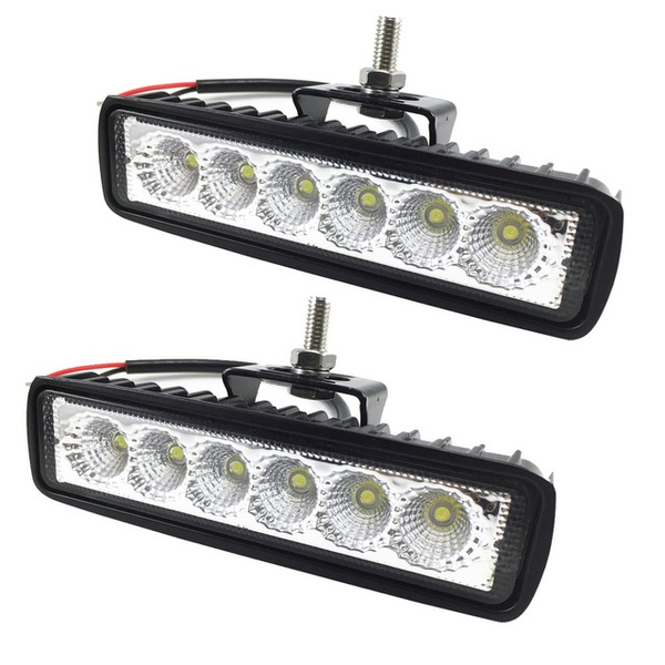 1/2/3PCS 6 inch Led Light Bar Offroad Flood Spot Work Light 18W Led ...