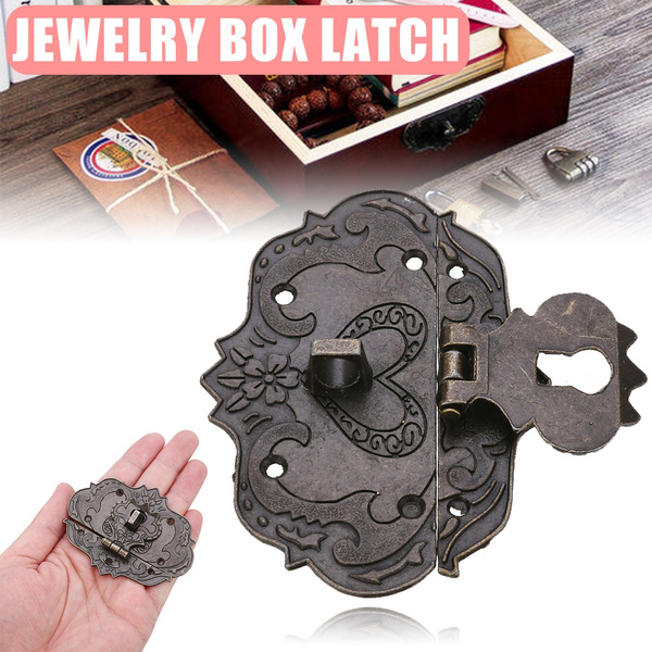 1 Set Retro Bronze Jewelry Box Hasp Lock Latch Wooden Cases Chests ...