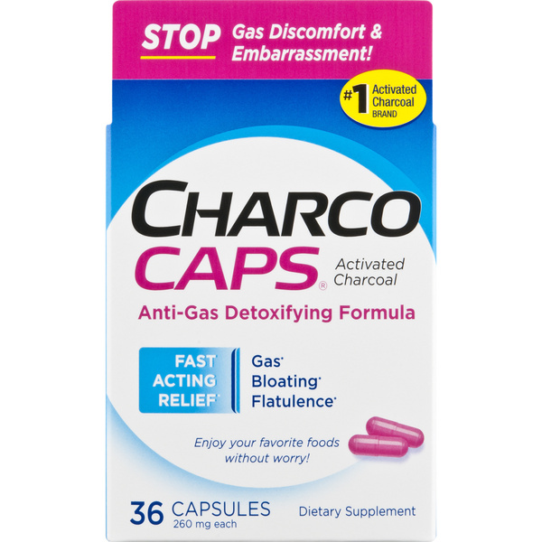 CharcoCaps Activated Charcoal Capsules 36 Caps By Emerson Healthcare ...
