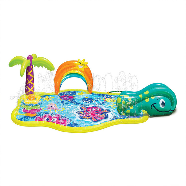 Banzai Splish 'N Splash Kids Inflatable Outdoor Water Park Play Mat ...