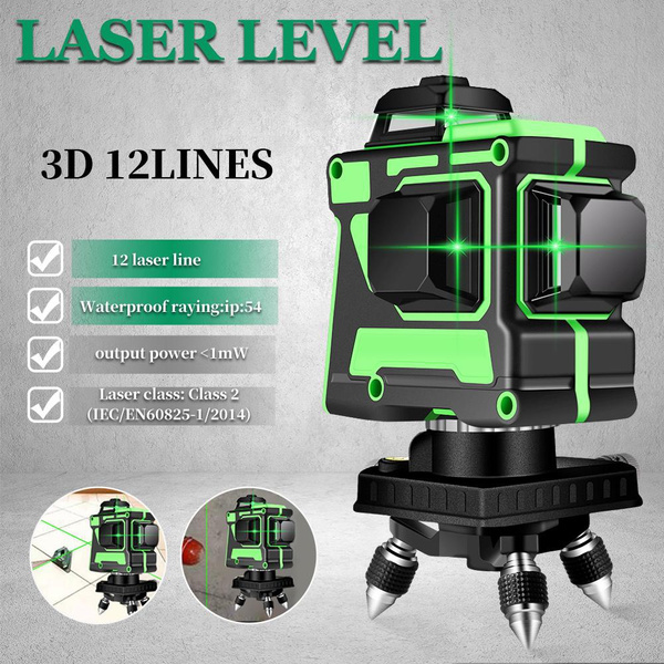 Laser Level 12 Lines 3D Self-Leveling 360 Horizontal And Vertical Cross ... Laser Level 12 Lines 3D Self-Leveling 360 Horizontal And Vertical Cross ...