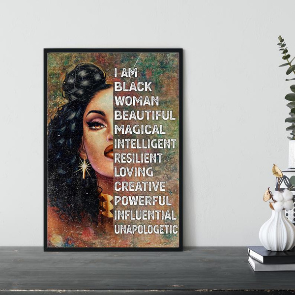 I Am Black Woman Poster Afro Black Woman Beauty Design | Wish