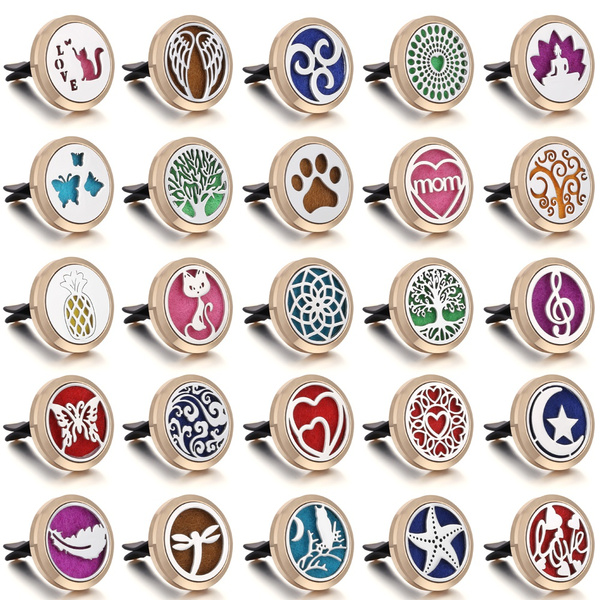 Car Essential Oil Diffuser Vent Clip Stainless Steel Locket Air ...