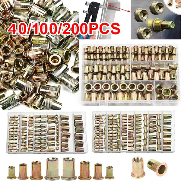 200Pcs/100pcs/40pcs Metric M3+M4+M5+M6+M8 Carbon Steel Zinc Plated ...