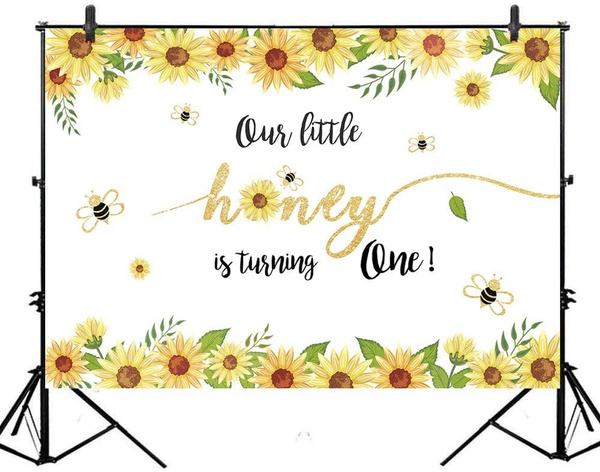 Bee Birthday Backdrop Honey Bee Girl First Birthday Photo Backdrops ...