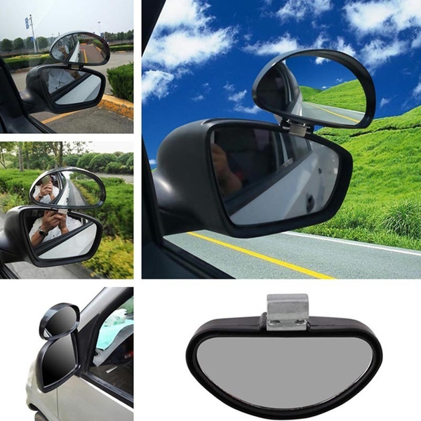Car Mirror Adjustable Wide Angle Side Rear Mirrors Blind Spot Snap Way ...
