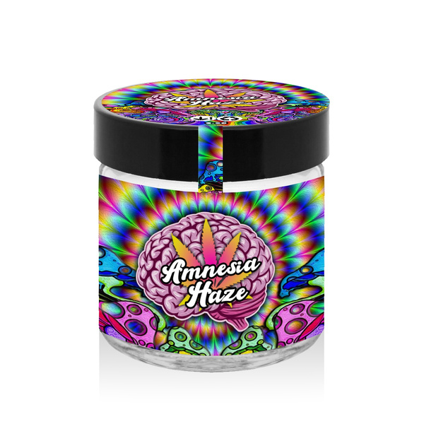 16x Amnesia Haze Jungle Boys Cali Cookies Glass Jars 1/8 3.5g Tamper ...