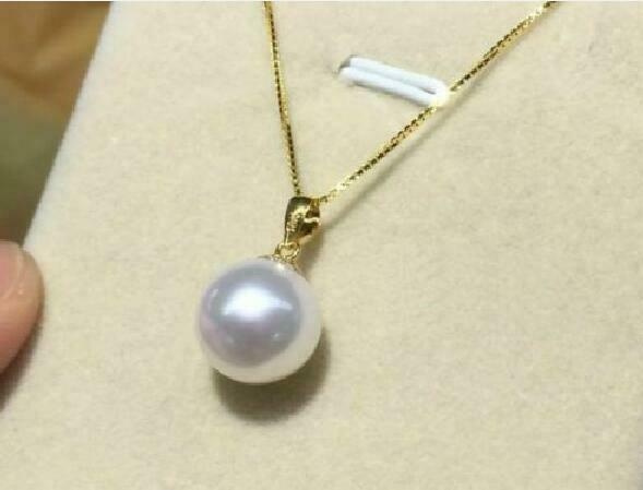 Charming AAA 16mm Nanhai white pearl shell pear 14K Gold Pendant ...