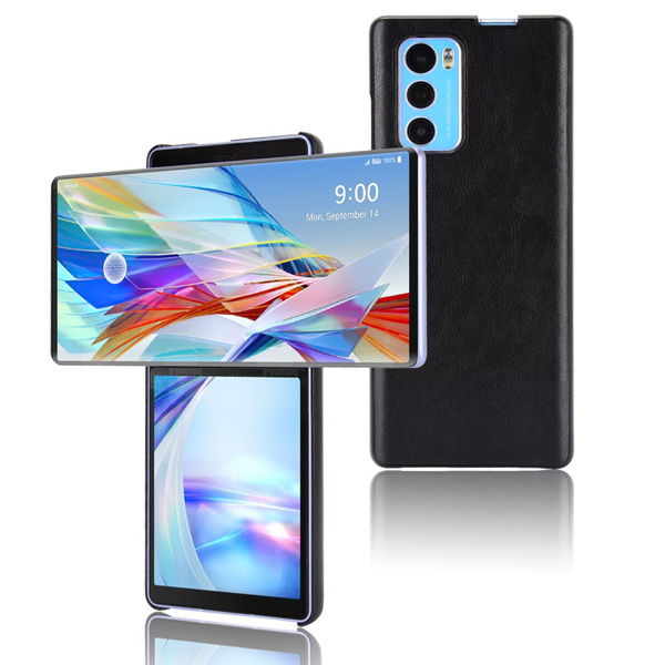 For LG Wing 5G LGWing Case Litchi Grain PU Leather Skin Hard Phone ...