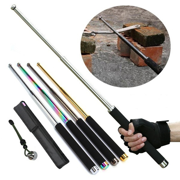 3 Sections Adjustable Lightweight Telescopic Non-slip Stick Protection ...