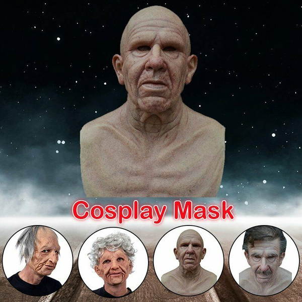 Latex Old Man Mask Male Disguise Cosplay Costume Halloween Realistic ...