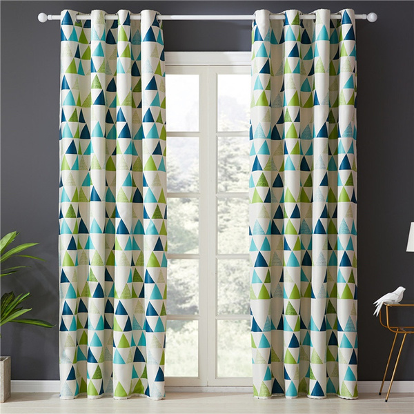 Geometric Triangle Pattern Blackout Curtains for Living Room Bedroom ...