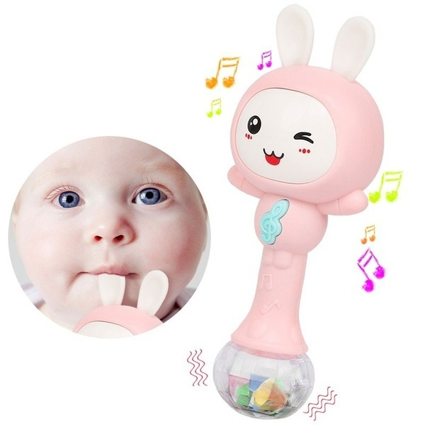 Baby Musical Rattle and Teethers, Sing Rabbit Baby Toy with 6 Classic ...