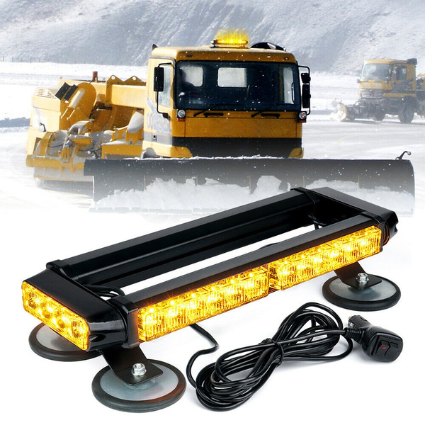 32LED High Intensity Yellow/Amber Rooftop Strobe Lights Magnetic Base ...