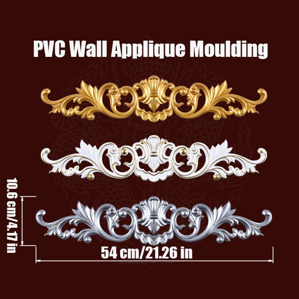 PVC Wall Applique Moulding for Furniture Cabinet Door Onlay Decal Home ...