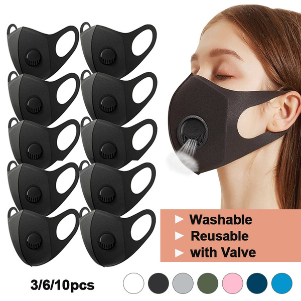 3/6/10pcs Reusable Face Masks with Valve for Men Women Outsoor Anti ...