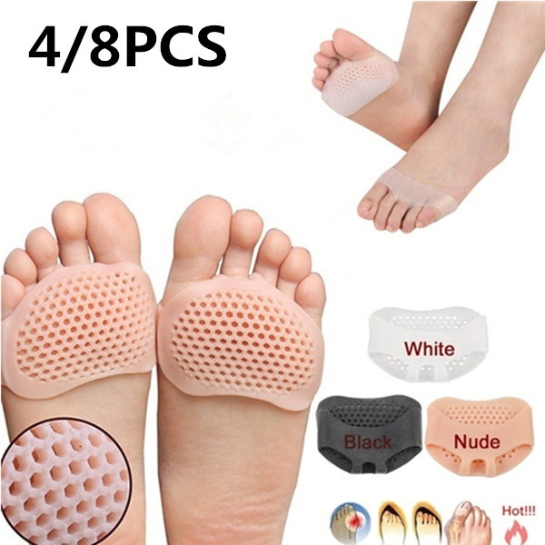 4/8 Pcs Silicone Gel Open-toed Toe Pads Sleeve Forefoot Cushions Toe ...