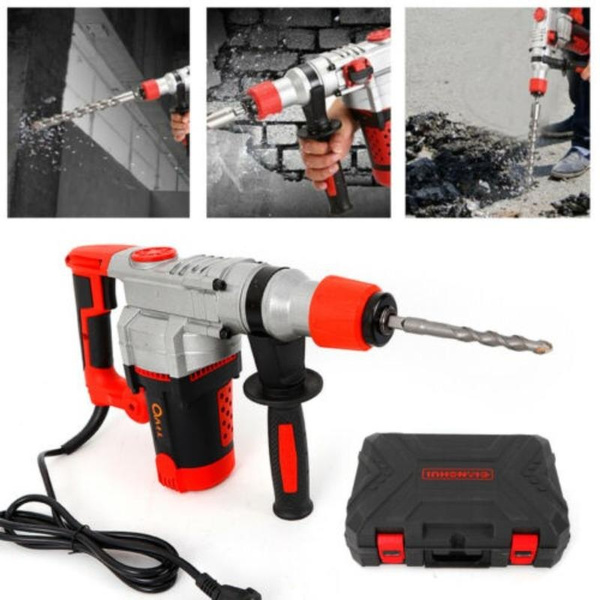 2200W Electric Demolition Hammer Impact Drill Concrete Breaker Chisels ...