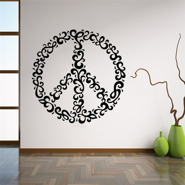 Peace Sign Pattern Wall Decal Peace Symbol Sticker Vinyl Art Home ...