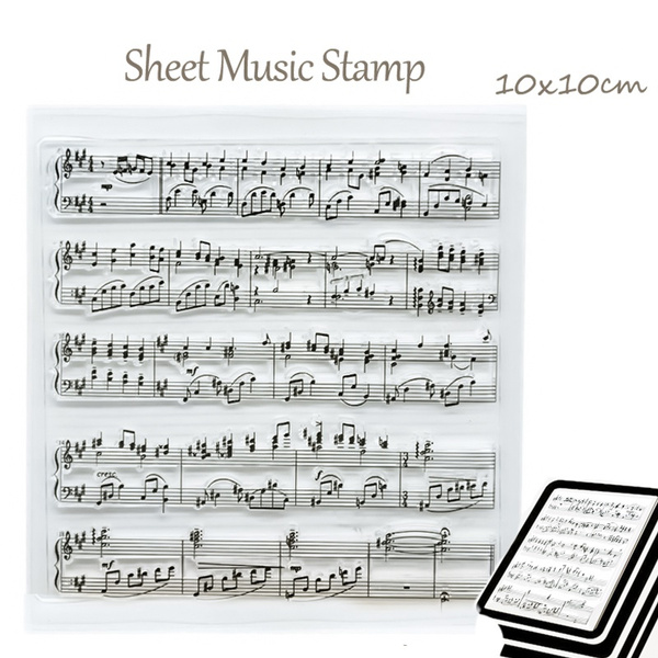 10x10cm DIY Hand Account Sheet Music Stamp Scrapbook Scrapbook Finished ...