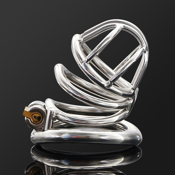 Stainless Steel Co-ck Cage Pen-is Ring Chastity Prison Lock | Wish