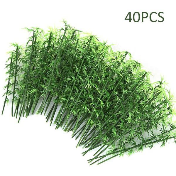 40 PCS Model Bamboo Trees, Green Plastic Bamboo Trees for Home ...