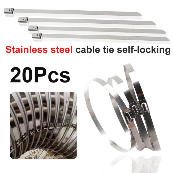 20Pcs Strong Stainless Steel Marine Grade Metal Cable Ties Zip Tie ...