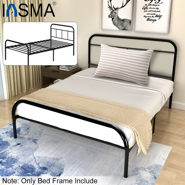 77.6''x39.4''x32.3'' Large Single Bed Frame Metal Iron Steel Stand ...