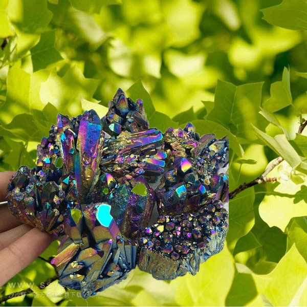 30g Quartz Crystal Titanium Cluster VUG Mineral Specimen Reiki Healing ...