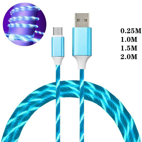Micro USB Cable Lights up 2.4A Fast Charging Data Cord for Android ...
