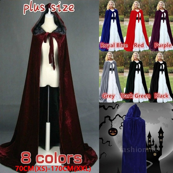 Halloween Cloak Child Adult Magic Cape Red Black Horror Death Vampire ...