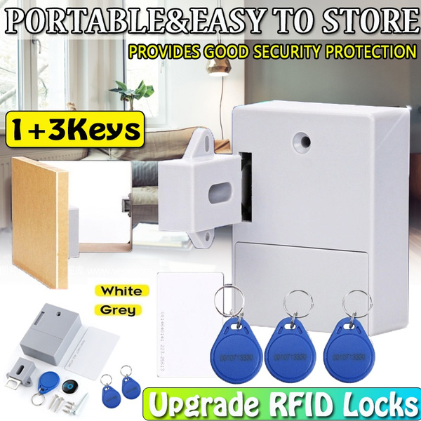 Locks for Cabinets Drawer Hidden DIY Lock - Battery Cabinet Lock, RFID ...