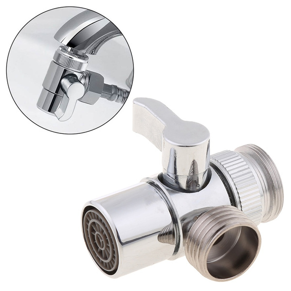 Bathroom Kitchen Brass Sink Valve Diverter Faucet Splitter to Hose ...