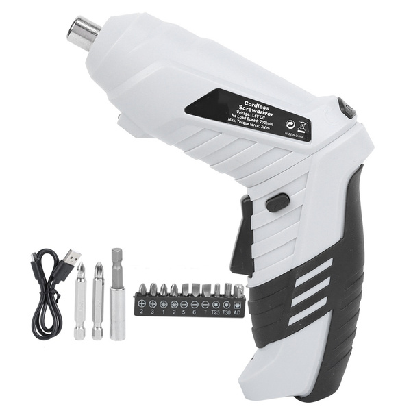 Cordless Electric Screwdriver Drill Kit Lithium‑Ion Rechargeable Screw ...