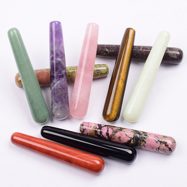 natural gemstone quartz crystal Massage stick mineral wand crystal ...