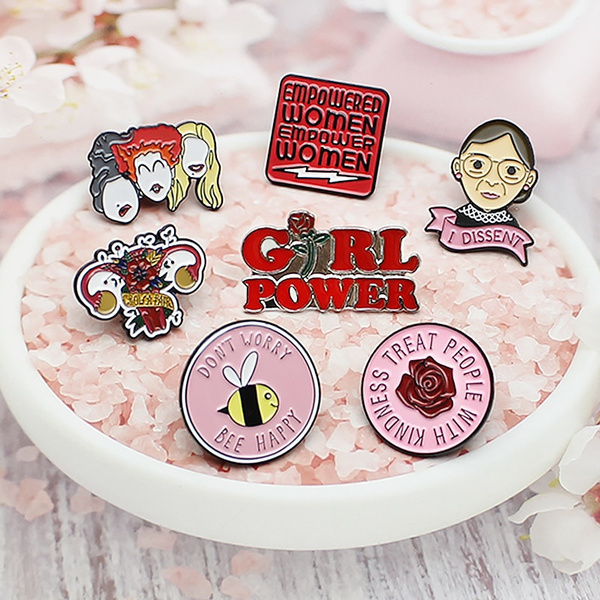 Feminism Brooch Best Friends Girl Power I DISSENT Enamel Pin Honeybee ...