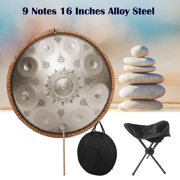 Ammoon Mini Handpan Steel Hand Drum in C Tone 9 Notes 16 Inches ...