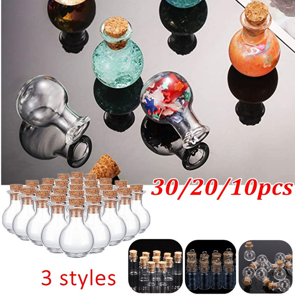 10/20/30pcs Small Glass Bottles Miniature Potion Bottle Mini Cork Glass ...
