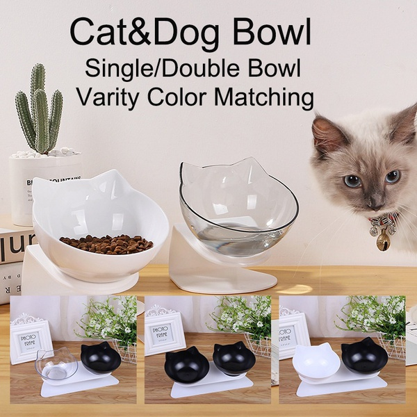 15° Slant Cat&Dog Food Pot Bowl Single Bowl/Double Bowls Drinking Water ...