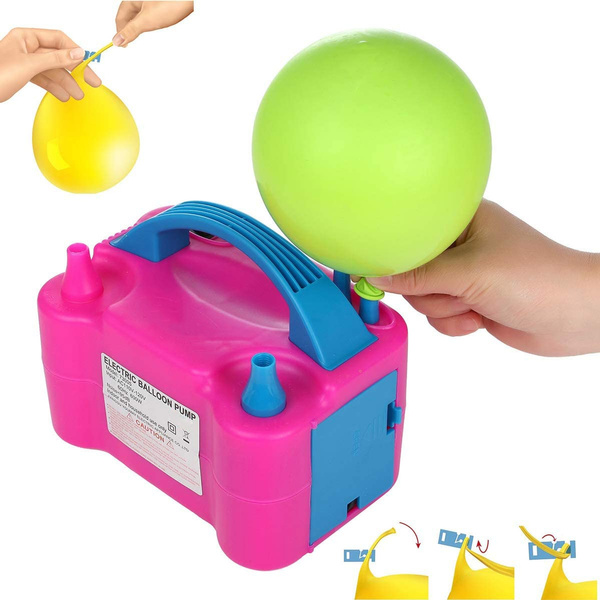 Electric Balloon Inflator with 100 Balloon Ties Air Pump Dual Nozzles ...
