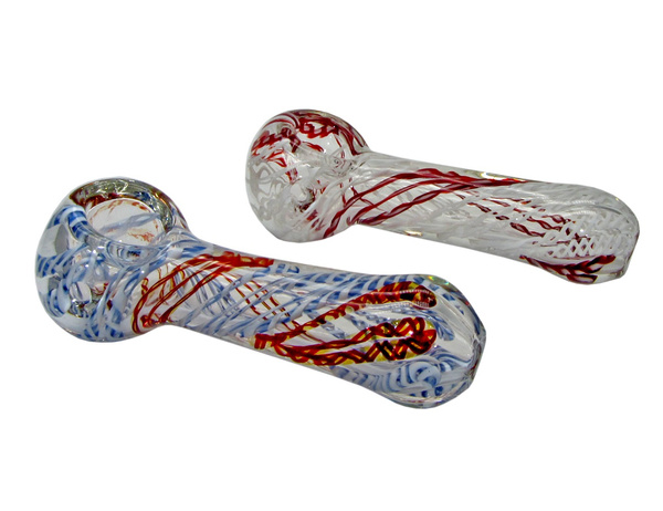 Spiral Colour Fumed Glass Hand Spoon Smoking Pipes Tobacco Smoke Pipe ...