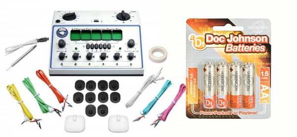 Zeus 6 Channel Deluxe Electro Sex Power Box And a pack of Doc Johnson AA Batteries | Wish