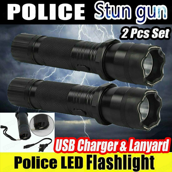 2PCS Taser Gun Travel Lightning Electric Shock Flashlight Mini Stun ...