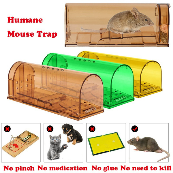 2/4 Pack Reusable Mouse Trap Rat Catcher Cage Mechanism Pedal Mice Rat ...
