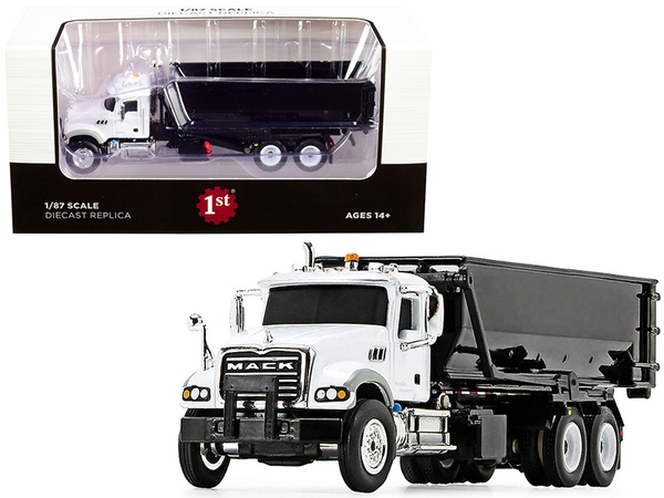 Mack Granite with Tub-Style Roll-Off Container Dump Truck White and ...