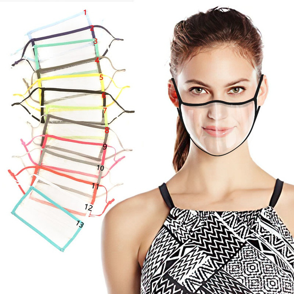Transparent Face Mask Visible Facemask Dustproof Reusable Face Mask ...