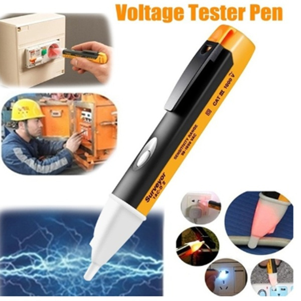 1/2Pcs Electricity Detector Test Pencil LED Light AC Electric Voltage ...