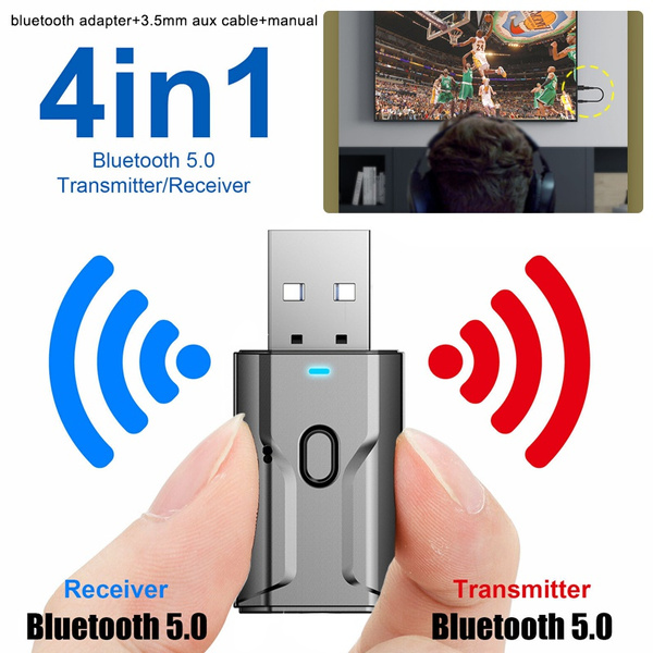 4 In1 Bluetooth Transmitter USB Wireless 5.0 Bluetooth Adapter 3.5mm ...