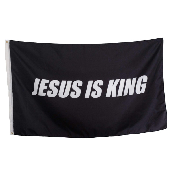 ZJLVMF The Original Jesus is King Flag - Black Christian Flag - 3x5 ...