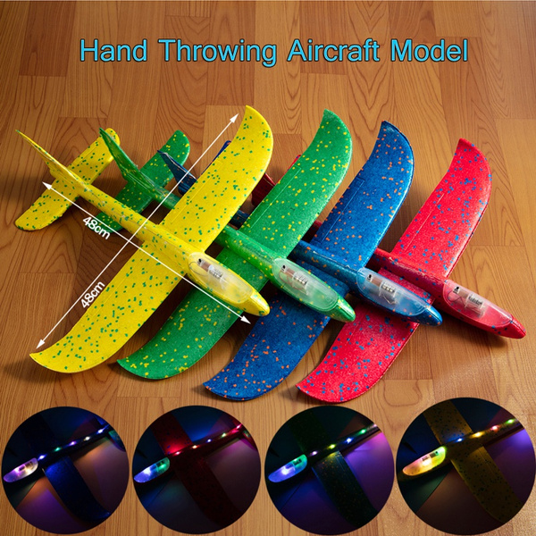 LED Foam Maneuver Throwing Airplane Toys Aircraft Hand Throwing Planes ...